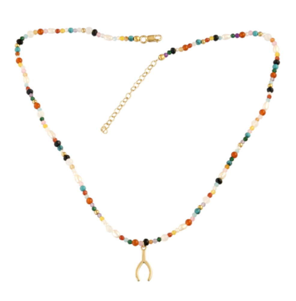 Wishbone Bead & Pearl Necklace – Mabe&A